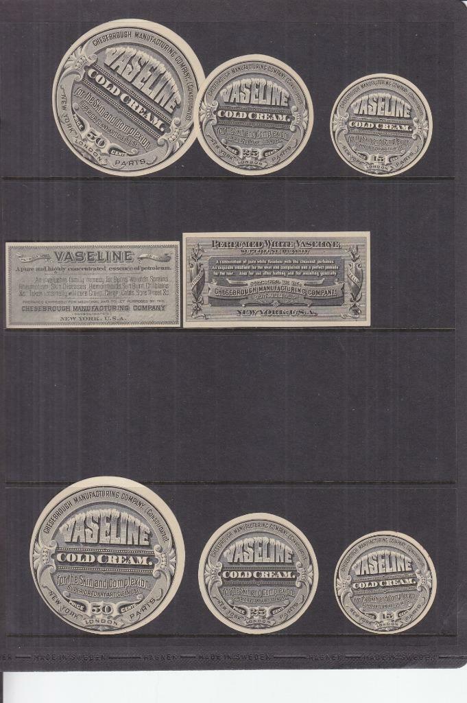 Chesebrough Manfu. Co., Vaseline Proof Labels (22639) | eBay