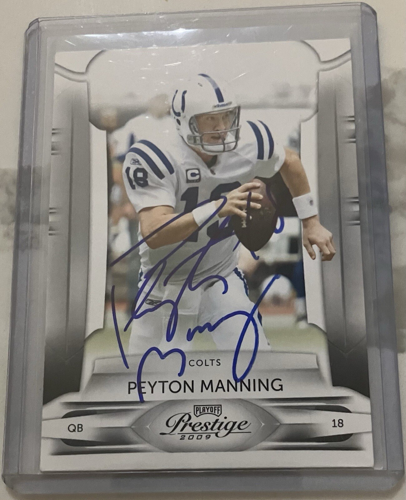 Peyton Manning Autograph Blue Ink 2009 Playoff Prestige - #42 Auto Rare ...