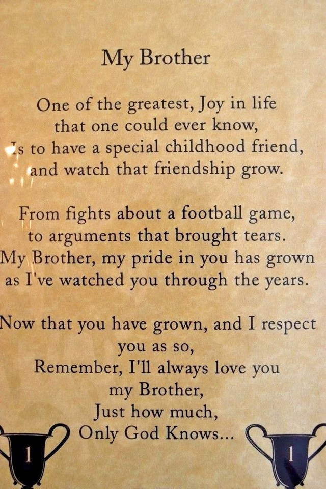 New! My Brother Poem Prayer Matted Print, Gift - Appreciation Thank You ...