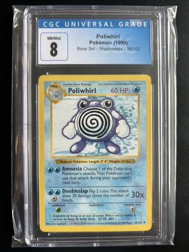 Poliwhirl Pokemon 1999 Base Set Shadowless 38/102 CGC 8 NM/Mint | eBay