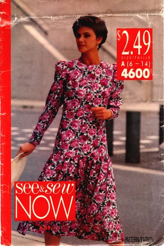 Butterick See & Sew 4600 Dress Vintage Misses Sewing Pattern Uncut Size ...