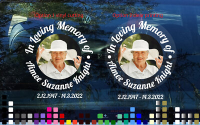 Custom Photo RIP Decal Sticker Round Dad Mum Memorial Car Window | eBay ...