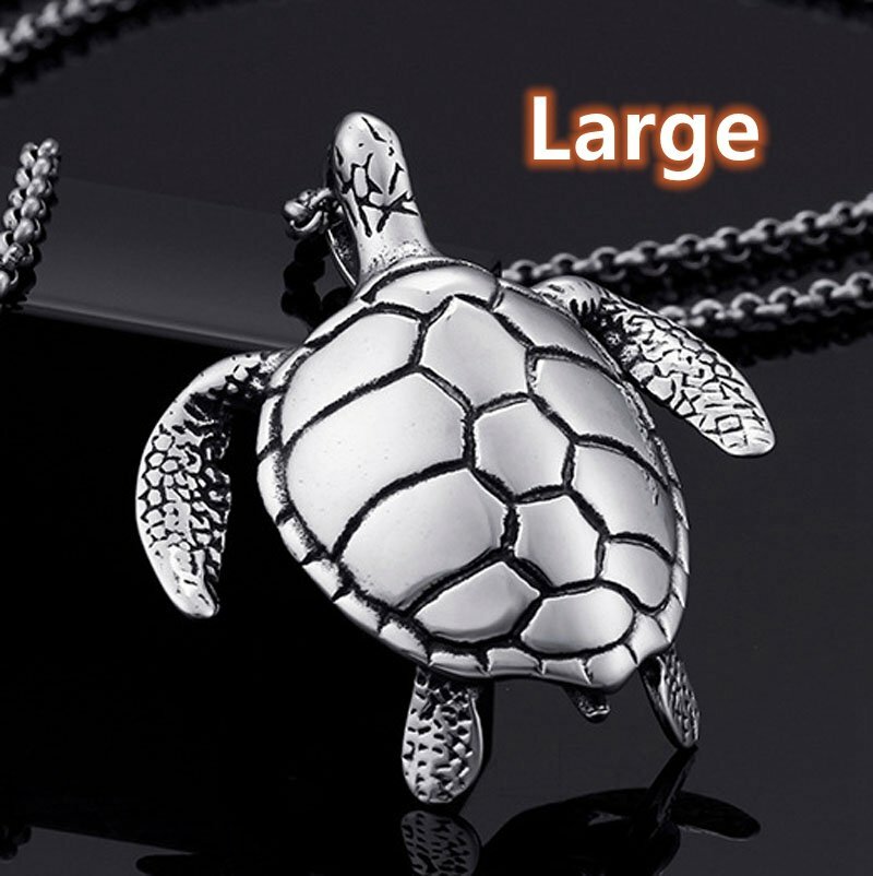 MOYON Stainless Steel Big Sea Turtle Pendant Necklace Jewelry Men Free ...