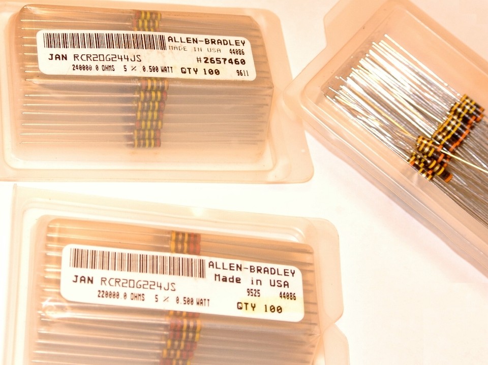 ALLEN BRADLEY 1/2W RCR20G resistor various values: 2R 10R 120R 1K 30K ...