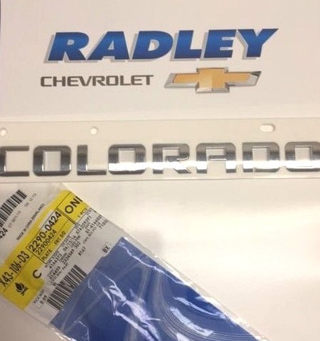 GENUINE GM 2015 CHEVROLET "COLORADO" TAILGATE / FRONT DOOR EMBLEM ...