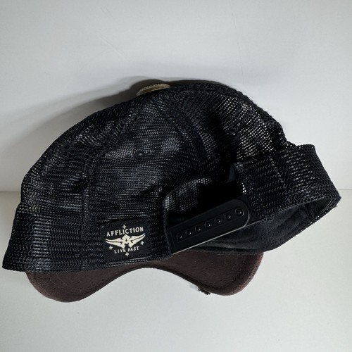 Affliction Aficianados Trucker Snapback Hat Distressed Embroidered EST ...