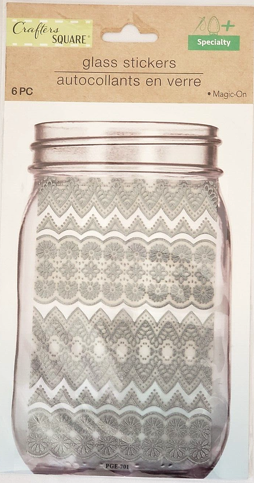 CRAFTER'S SQUARE Paper Crafts Magic-On GLASS Stickers - SILVER - 6 pcs ...