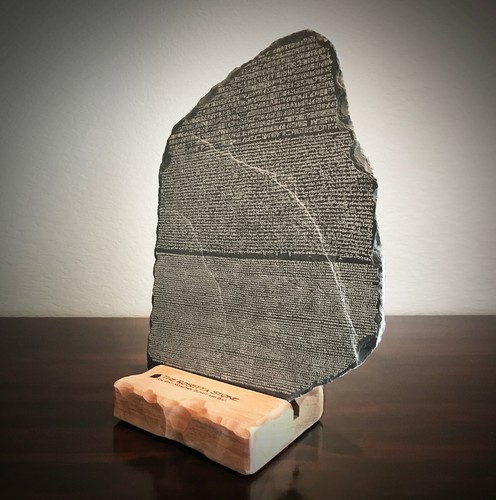 Famous Rosetta Stone Egypt Greek Ancient Tablet Engraved on LARGE Black ...