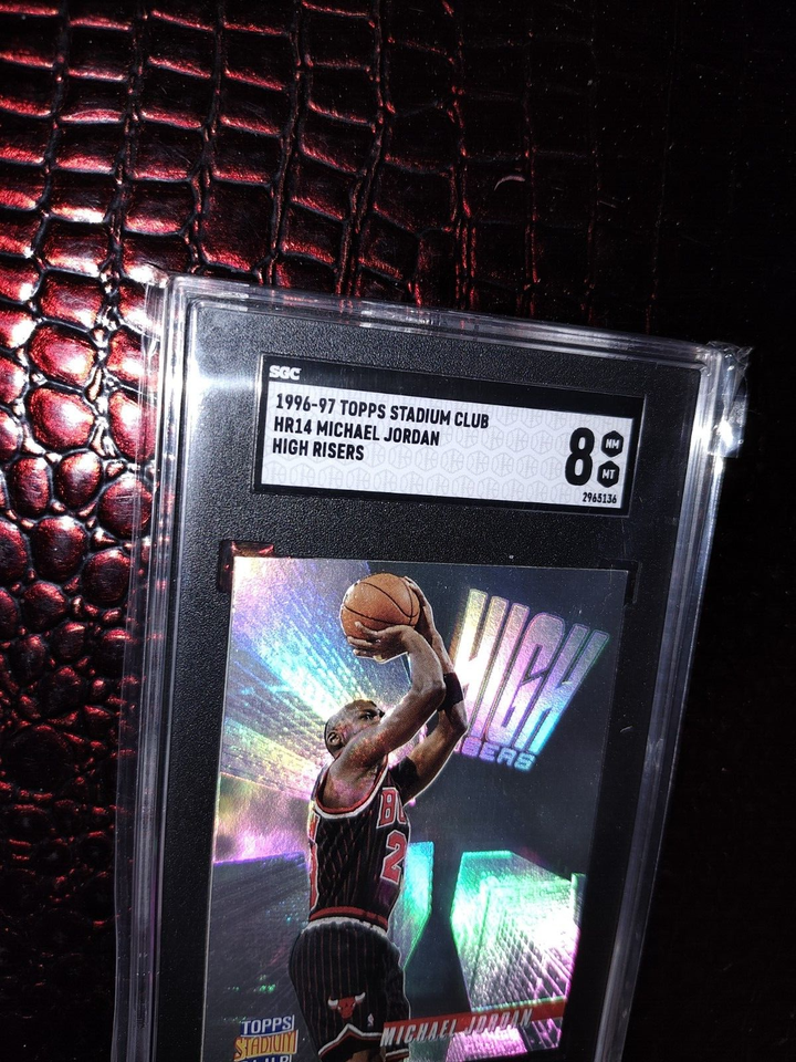Michael Jordan-1996 Topps "High Risers" #HR14 - SGC 8- Clean--NR MINT ...