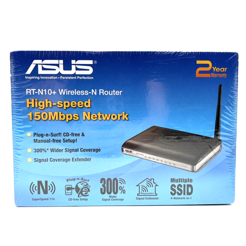 NEW ASUS RT-N10+ Wireless N 150 Entry Home Router Fast Ethernet ...