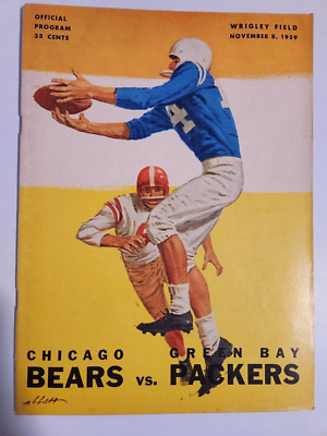 1959 Vintage Chicago Bears vs. Green Bay Packers Game Program 11/8/59 ...
