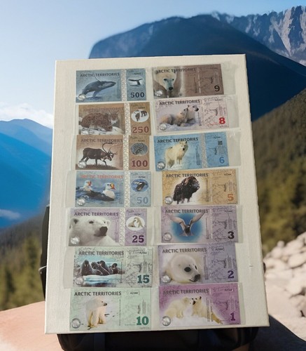 14 Pc Arctic Territories Banknotes Lot Animals Antarctica Polar Dollar ...