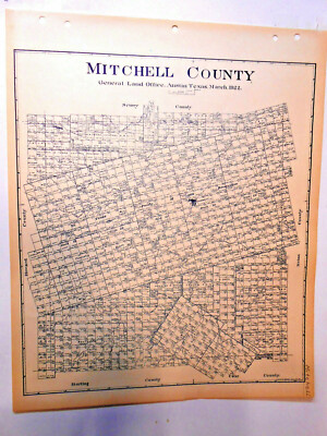 Old Mitchell County Texas Land Office Owner Map Colorado City Westbrook ...