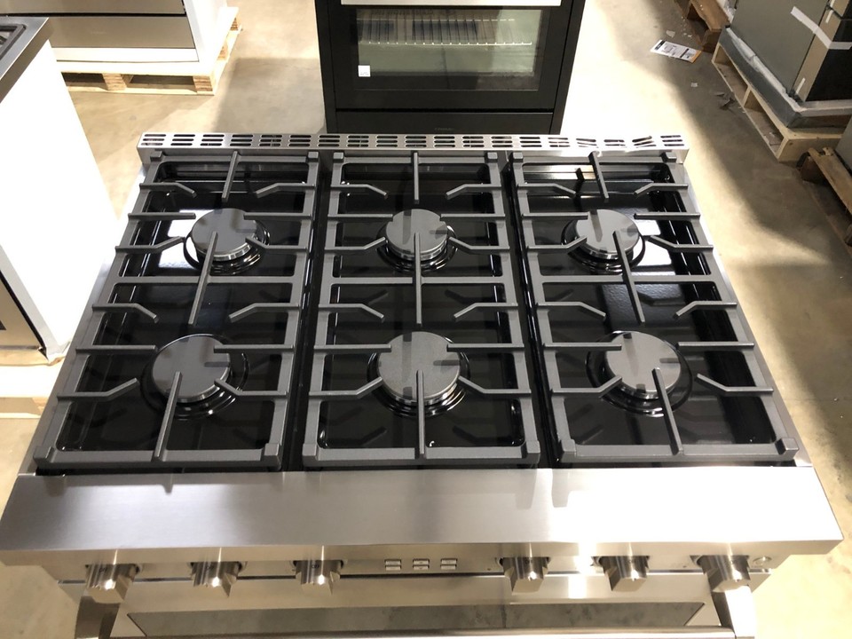 36 in. Gas Range, 6 Burners, Stainless Steel (OPEN BOX, COSMETIC ...