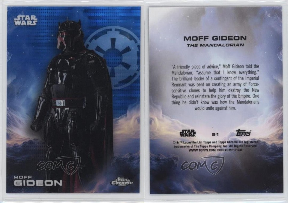 2025 Topps Chrome Star Wars Blue Pulsar Refractor Moff Gideon #91 1co7 ...