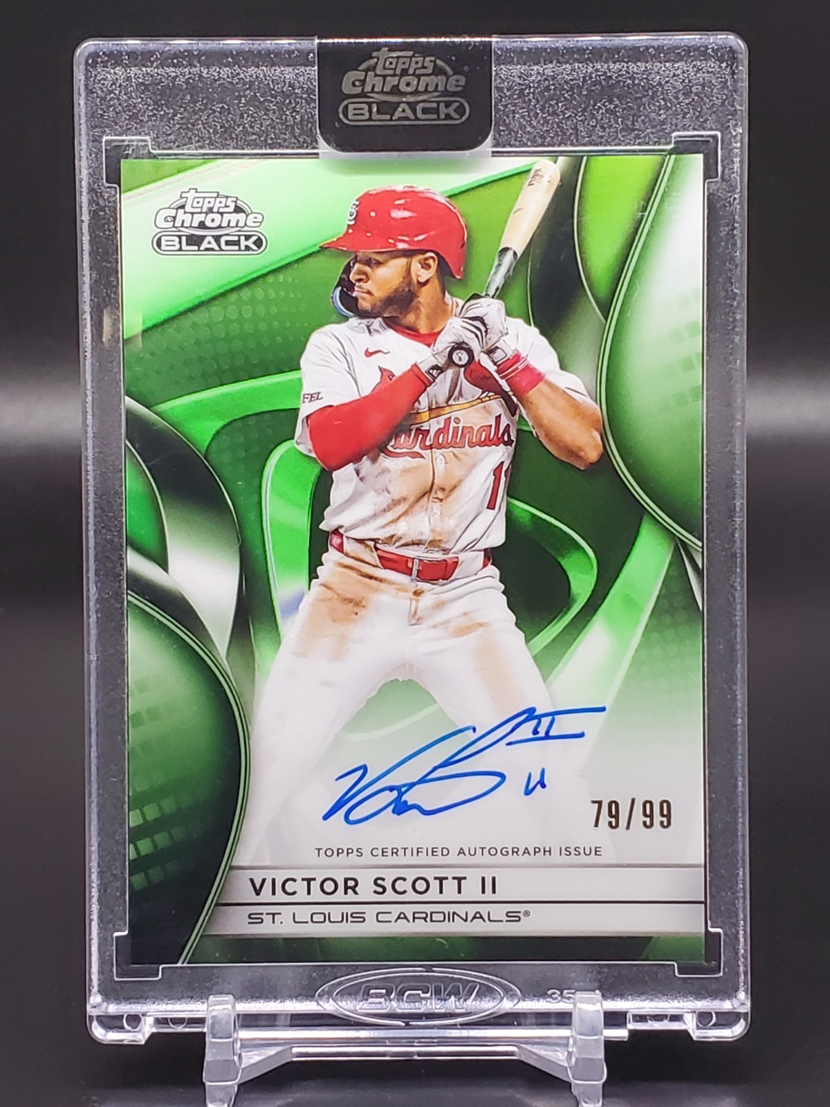 2025 Topps Chrome Black Victor Scott II Green Auto /99 St Louis ...