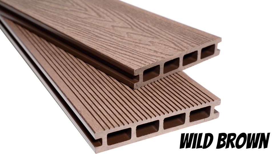 Cross Grained Composite Garden Decking Board 3.6m (Black, Grey & Brown ...