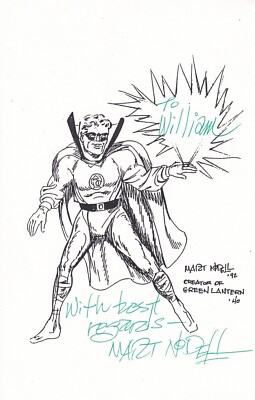 Martin Mart Nodell GREEN LANTERN Signed Autograph Art Sketch | eBay