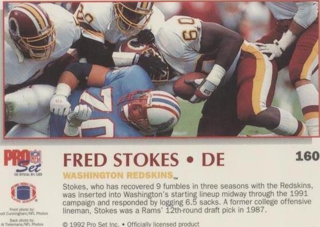1992 Pro Set Power Fred Stokes #160 for sale | eBay