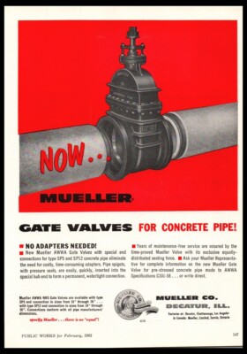 1963 Mueller Co- Gate Valves Decatur IL-Vintage trade ORIG. print ad | eBay