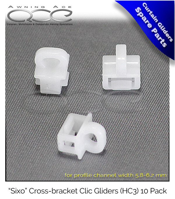 Hinno Clic Curtain Gliders (HC3) for Caravans with SixO 6 Rail Rail ...