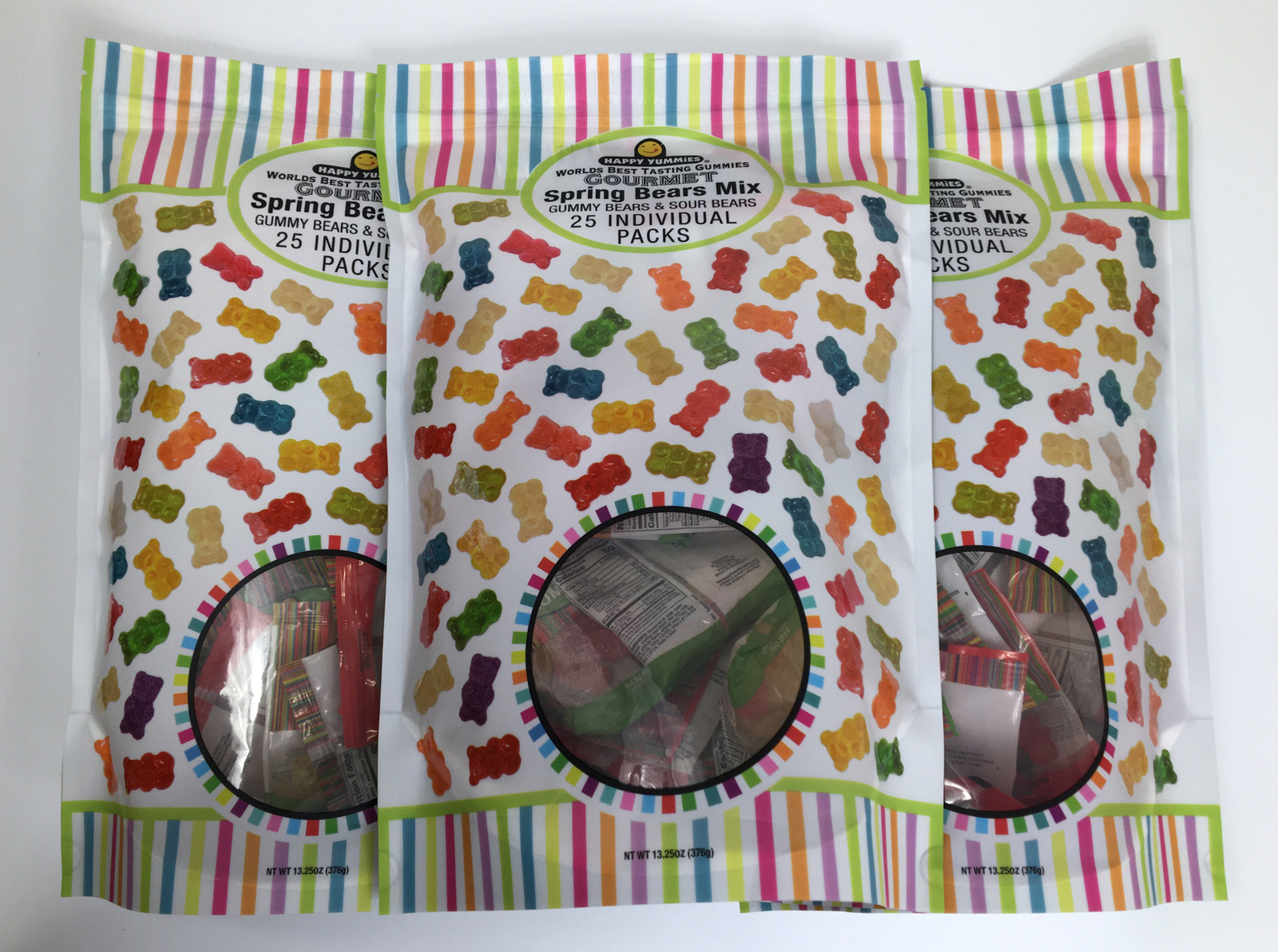 3 Bags Happy Yummies Worlds Best Gourmet Gummies Bears Mix 25 ...