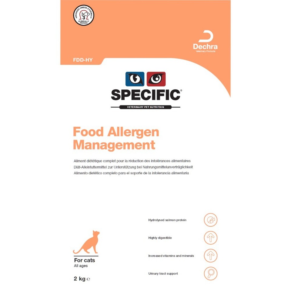 Dechra Specific Cat Food Fdd-hy Allergen Management Salmon Protein 400g ...