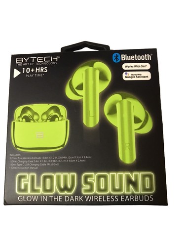 BYTECH Glow In The Dark Bluetooth Wireless EarBuds--Brand NEW Neon ...