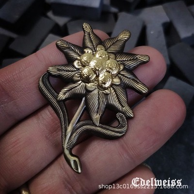 German Wehrmacht Edelweiss Pin Badge World War 2 Ww2 Ii Mountain Troops ...