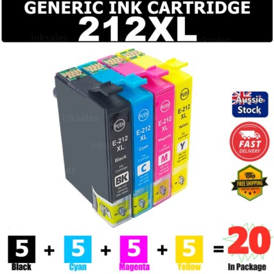 20X Generic Ink Cartridge 212XL 212 XL For Epson WF-2810 WF-2850 XP ...