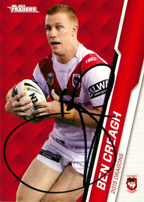 Signed 2015 ST GEORGE ILLAWARRA DRAGONS NRL Card BEN CREAGH | eBay ...
