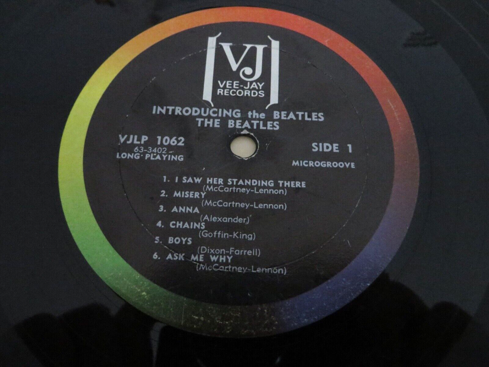 Introducing The Beatles LP Vee Jay VJ Rainbow Label with Bracket VJLP ...