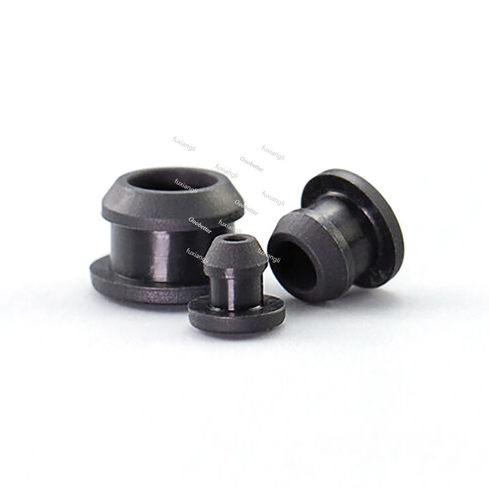 Black Snap-on Hole Plug Silicone Rubber Blanking End Cap Seal Stopper 2 ...