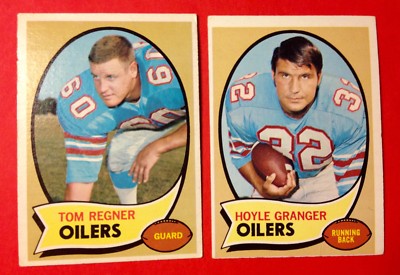 '69-70 Houston Oilers Tom Regner & Hoyle Granger NFL x2 Football Cards ...