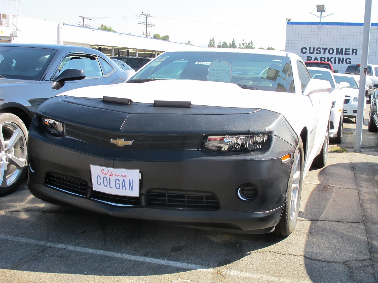 Colgan Front End Mask Bra 2pc. Fits Chevy Camaro LS,LT Coupe 2014-15 w ...