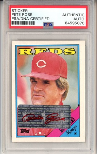 Pete Rose auto autograph card PSA DNA 1988 Topps #475 sticker ...