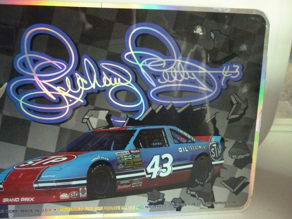 RICHARD PETTY 43 NASCAR STP RACING METAL LICENCE PLATE 1990'S VINTAGE ...
