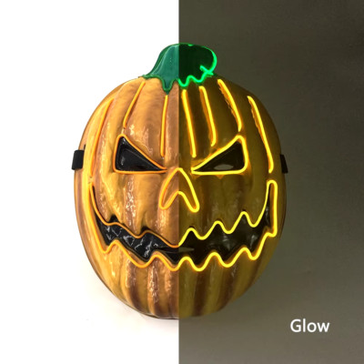 Glowing Neon Halloween LED Pumpkin Face Light Up Mask | eBay