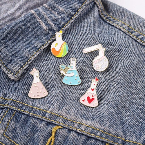 5Pcs Chemical Beaker Enamel Brooches Badges Lapel Collar Pin | eBay