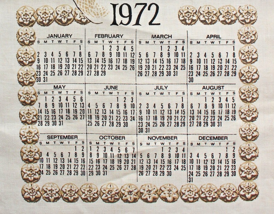 Vintage 1972 Linen Calendar with Praying Hands and Prayer Changes ...