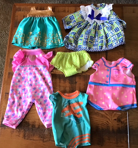 Baby Alive Doll Clothes Mixed Sizes Lot Of 6 Bloomers 2 Dresses &3 ...