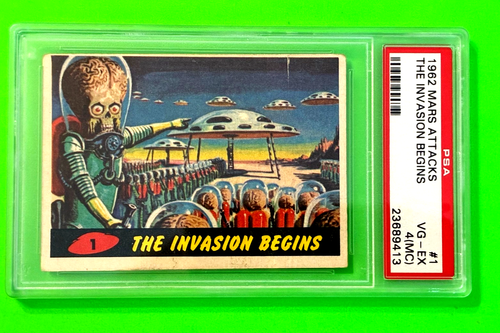 1962 Mars Attacks Card # 1 The Invasion Begins PSA 4(mc) | eBay