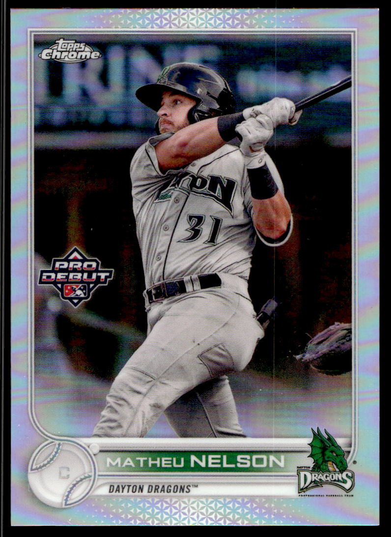 2022 Topps Pro Debut Chrome Refractor PD-35 Matheu Nelson /99 Reds | eBay