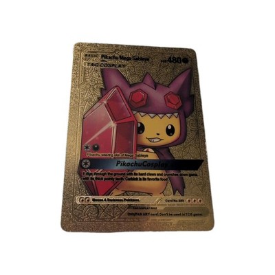 Pokemon Pikachu Mega Sableye Cosplay Gold Fan Art Card | eBay
