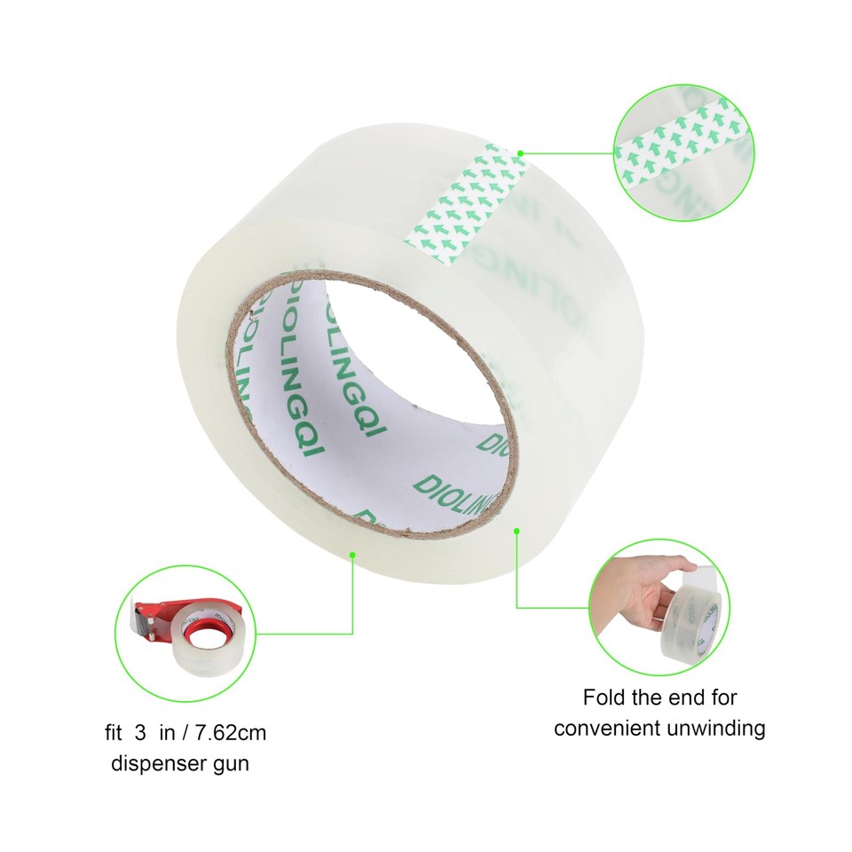 4 Rolls 55 Yards Roll, Total 220 Yards Clear Packing Tape, Heavy Duty ...