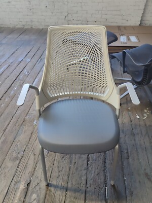 Herman Miller SAYL SIDE Office CHAIR 4 leg Glides With Arms White | eBay
