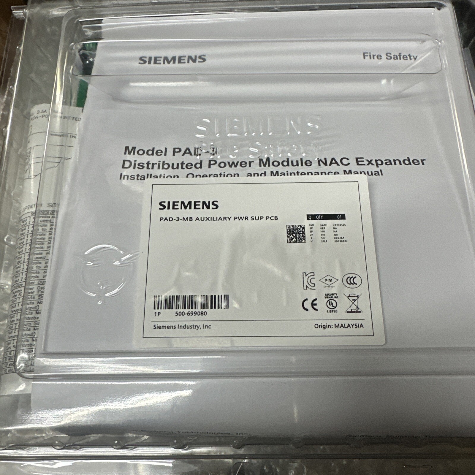 Siemens Pad-3-mb Fire Alarm Power Module NAC Expander Board for sale ...