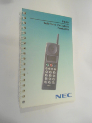 MANUALE ISTRUZIONI PER TELEFONO CELLULARE PORTATILE NEC P100 - VINTAGE ...