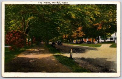 CT - MOODUS CONNECTICUT 1941 Postcard THE PLAINS STREET HOUSES | eBay