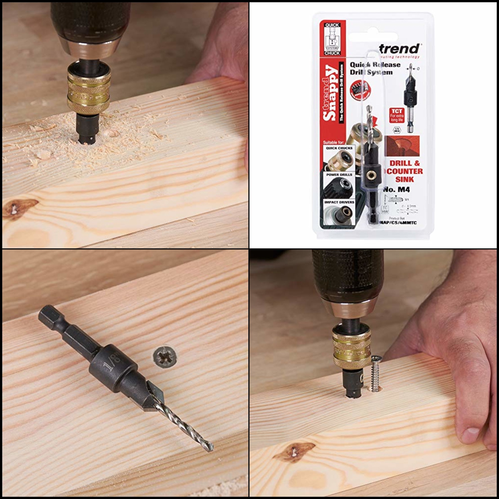 Trend Snappy TCT Drill Countersink for Wood Screws 4mm for sale online ...